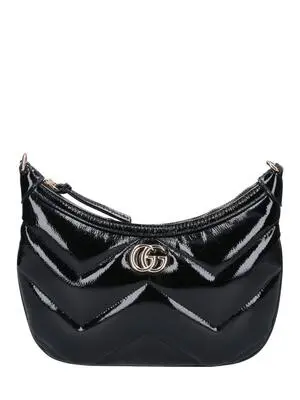 Gucci Patent Quilted Shoulder Bag - Black