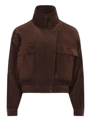 Saint Laurent Boxy Leather Blouson Bomber Jacket - Brown