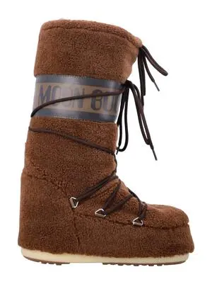 Moon Boot MOON BOOT Faux Shearling Lace-Up Winter Boots Marrone