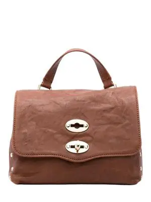ZANELLATO Postina Officina Baby Leather Handbag With Turn Lock Closure - Brown