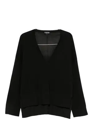 TOM FORD Wool Blend V-neck Sweater - Black