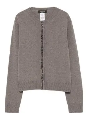 Fabiana Filippi Fabiana Filippi Embellished Wool Cardigan Brown