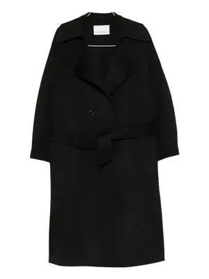 THE FRANKIE SHOP Issen Wool Blend Long Coat - Black