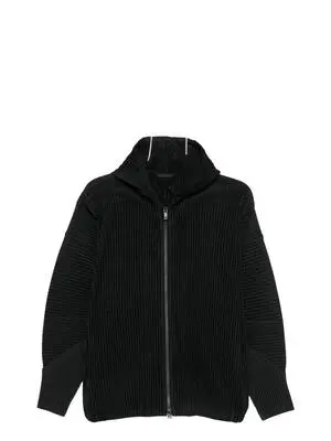 Issey Miyake HOMME PLISSE' ISSEY MIYAKE Pleated Zip-Up Hoodie Black