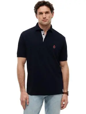 Tommy Hilfiger Classic Fit Crest Logo Polo - Navy