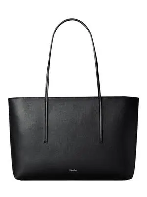Calvin Klein Embossed Logo Zip Tote Bag - Black