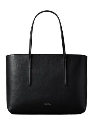 Calvin Klein Embossed Logo Small Tote Bag - Black