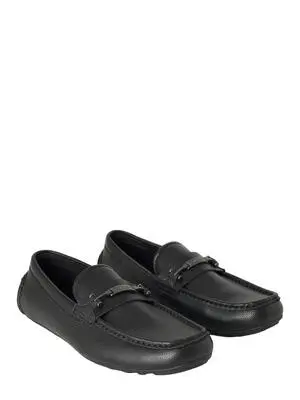 Calvin Klein Oimen Driving Loafers With Signature Hardware - Black