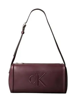 Calvin Klein Bold Monogram Slouchy Shoulder Bag Fudge