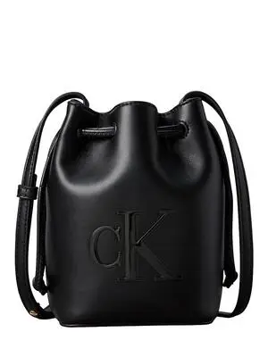 Calvin Klein Bold Monogram Mini Bucket Bag - Black