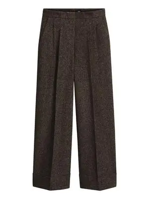 BOSS BOSS Womenswear Wide-Leg Herringbone Pants In Wool Blend