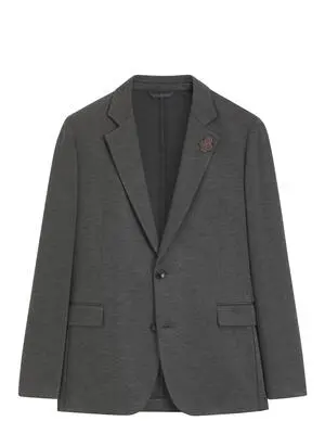 Hugo Extra-slim-fit Suit Jacket In Melange Stretch Twill - Grey