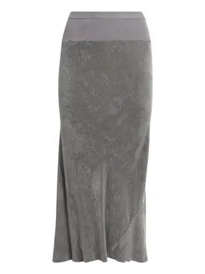 Rick Owens Velvet Midi Slip Skirt - Grey