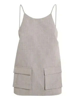 ST. AGNI St. Agni Backless Utility Sleeveless Top With Patch Pockets