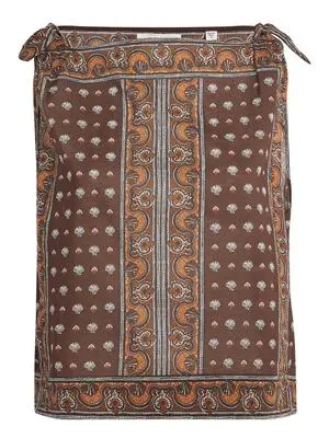 DÔEN Dôen Organic Cotton Amalia Top With Foulard De La Mer Print Brown