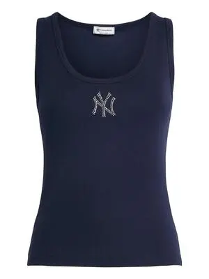 Sporty & Rich X New York Yankees Embellished Cotton Tank Top - Navy
