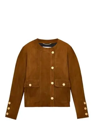 SAINT LAURENT Saint Laurent Suede Cassandre-Button Jacket