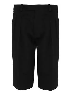 Saint Laurent Grain De Poudre Wool Tailored Bermuda Shorts - Black