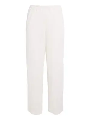 TOTEME Cotton-silk Wide-leg Trousers - Ivory