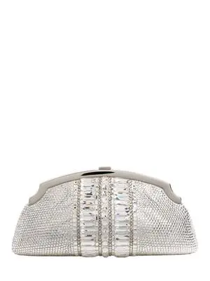 Judith Leiber Mini Crystal Venetian Clutch Bag - Silver