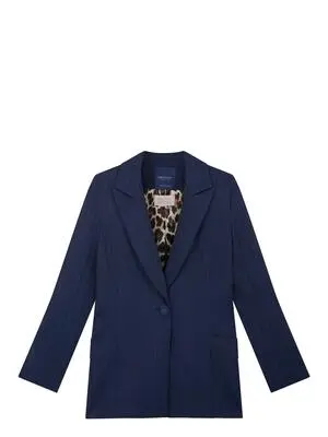 AMANDA THOMPSON COUTURE Amanda Thompson Couture Navy & Red Pinstripe Wool Suit Jacket