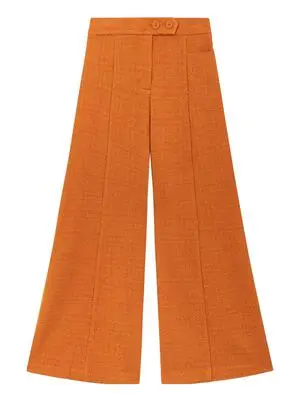 AMANDA THOMPSON COUTURE Flared Wool Trousers - Orange