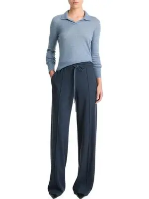 Vince Vince Wool-Blend Drawstring Pull-On Pants With Welt Pockets Tide Stone