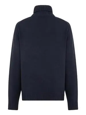 SLOWEAR Ribbed-knit Roll-neck Sweater - Blue