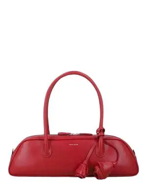 Magda Butrym Brigitte Trapeze Leather Tote Bag With Rose Detail - Red