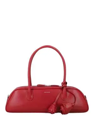 Magda Butrym Brigitte Trapeze Leather Tote Bag With Rose Detail - Red