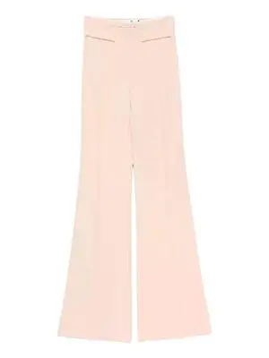 Elisabetta Franchi Logo Plaque Flared Trousers - Pink