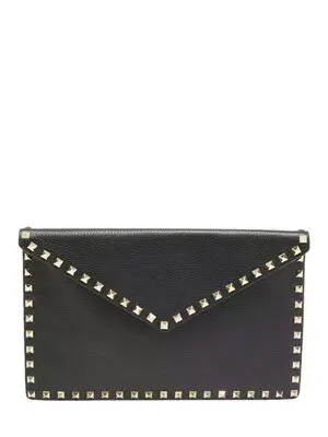 Valentino Garavani Rockstud Envelope Clutch Bag - Black