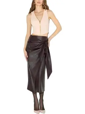 Elisabetta Franchi Sleeveless Technical Fabric Top With Zip Closure - Pink