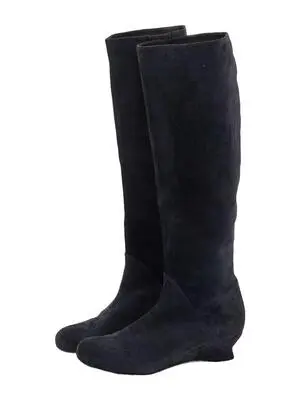 Bottega Veneta Bottega Veneta Suede Knee-Length Boots Blue