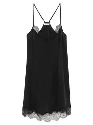 Zadig&Voltaire Silk Lace Trim Dress - Black