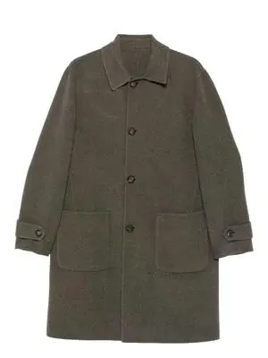Eleventy Button-fastening Wool Coat - Brown