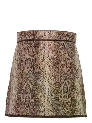 Cara Cara Dayton Snakeskin-print Mini Skirt - Brown