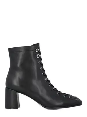 PINKO PINKO Lace-Up Leather Ankle Boots With Crystal Embellished Eyelets