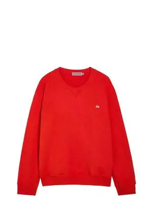 SPENCE Logo Embroidered Crew Neck Sweater - Red