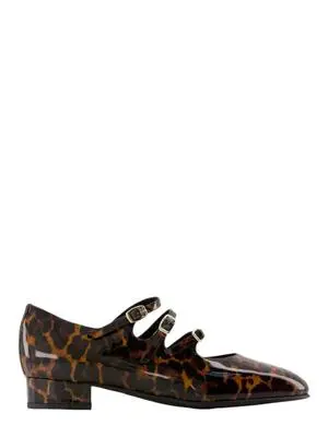 CAREL Leopard Print Patent Leather Pumps - Brown