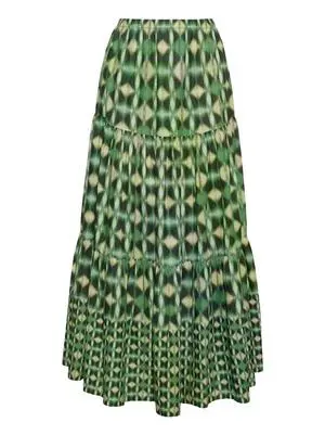 Cara Cara Cara Cara Melanie Tiered Maxi Skirt Green