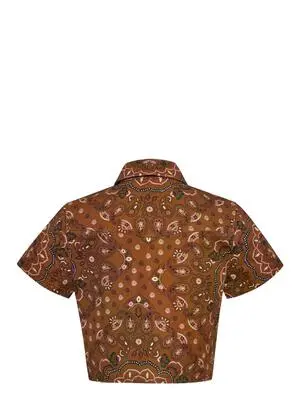 Cara Cara Cara Cara Paro Bandana Print Cropped Shirt Brown