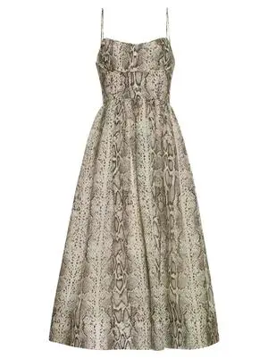 Cara Cara Alba Snake-print Midi Dress - Neutrals