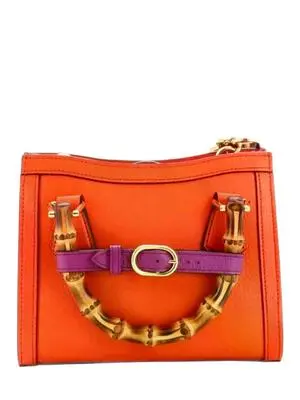 Gucci Diana Nm Bamboo Handle Tote Leather Mini Crossbody Bag - Orange