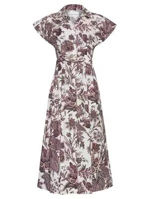 Cara Cara Cara Cara Sawyer Floral Print Midi Dress Neutrals