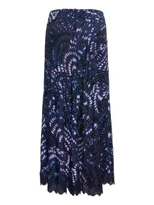 Cara Cara Lou Lace-trim Midi Skirt - Blue