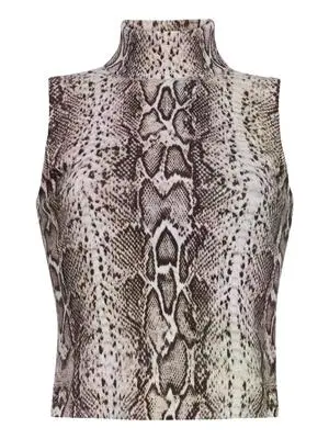 CARA CARA Cara Cara Sleeveless High Neck Snake-Print Top
