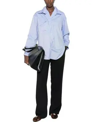 SYSTEM Asymmetrical Front Chest Pocket Shirt - Blue