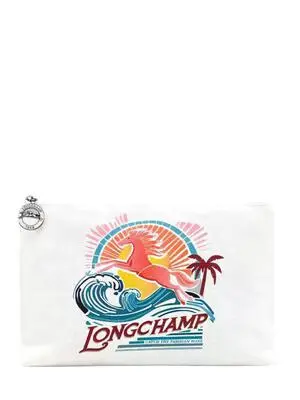 Longchamp Le Pliage Graphic-print Pouch - White