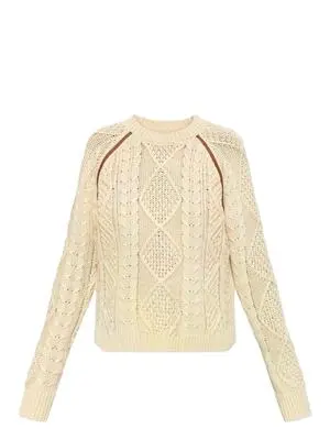 DIESEL® Cable-knit Crew Neck Sweater - Neutrals